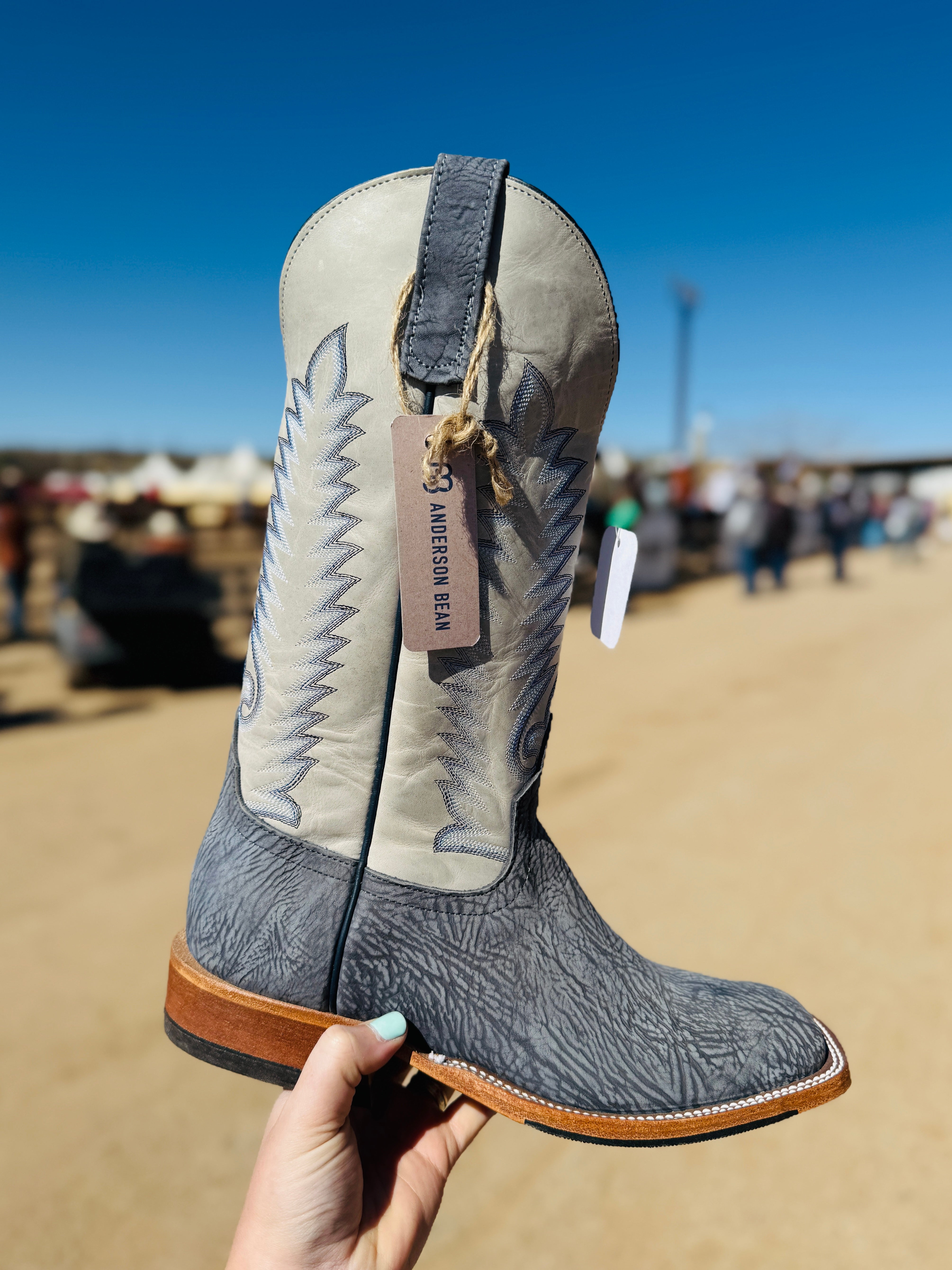Anderson Bean Blue Jean Washed Shoulder Square Toe Boots | Ranch-Land ...