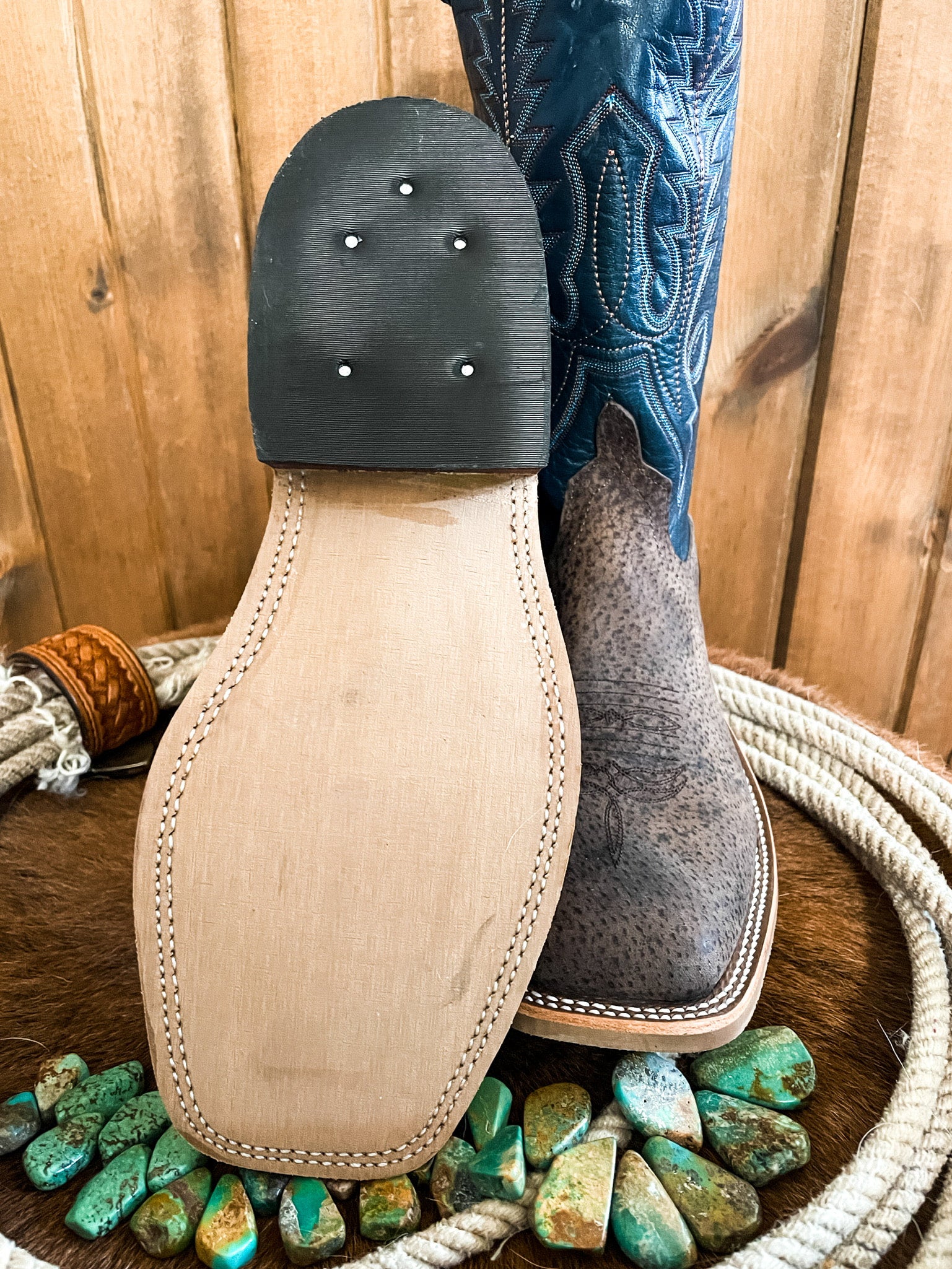 Anderson Bean Charcoal Boar Square Toe Boots | Ranch-Land Western Store