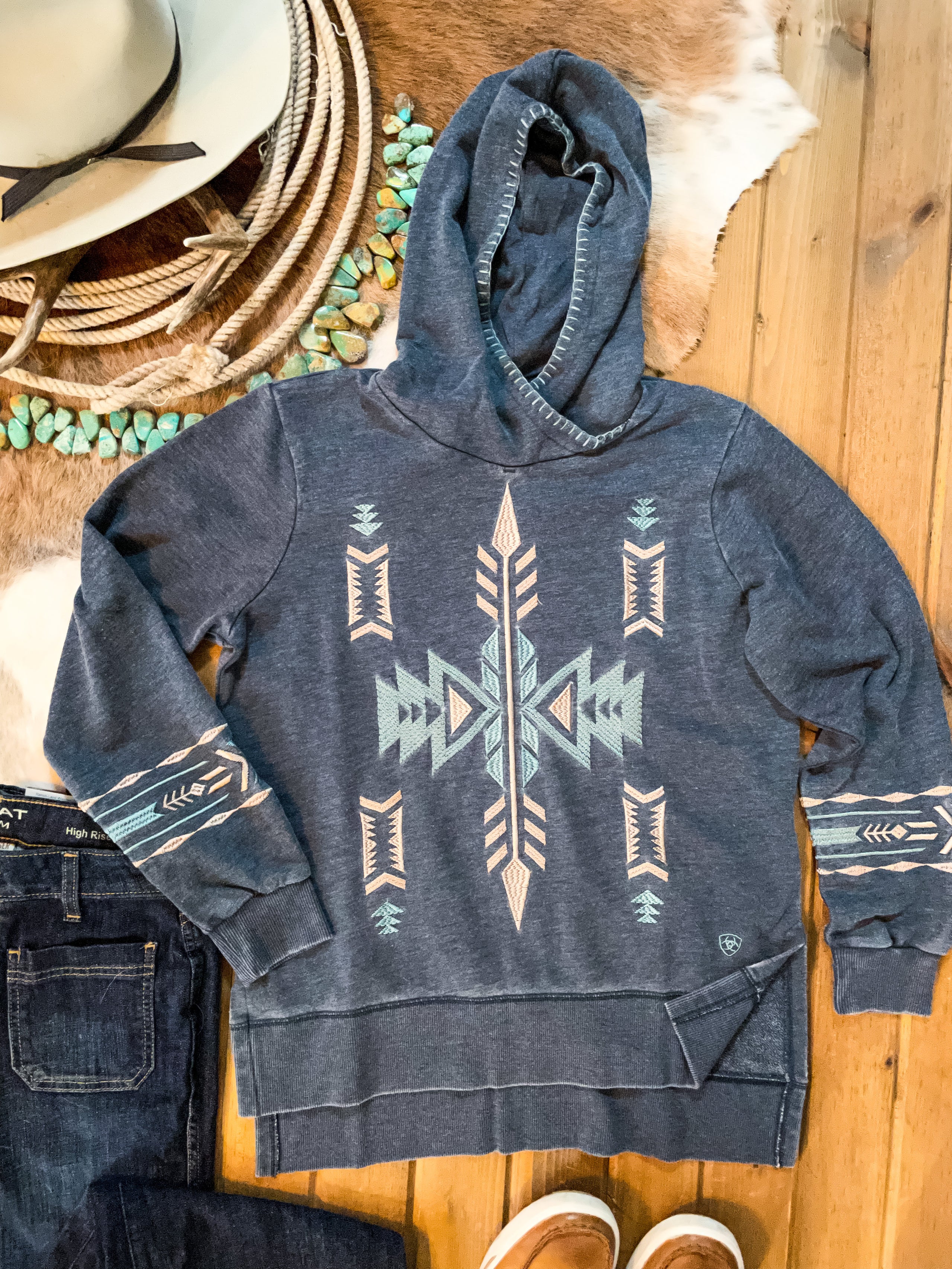 Ariat Midnight Navy Embroidered Hoodie | Ranch-Land Western Store