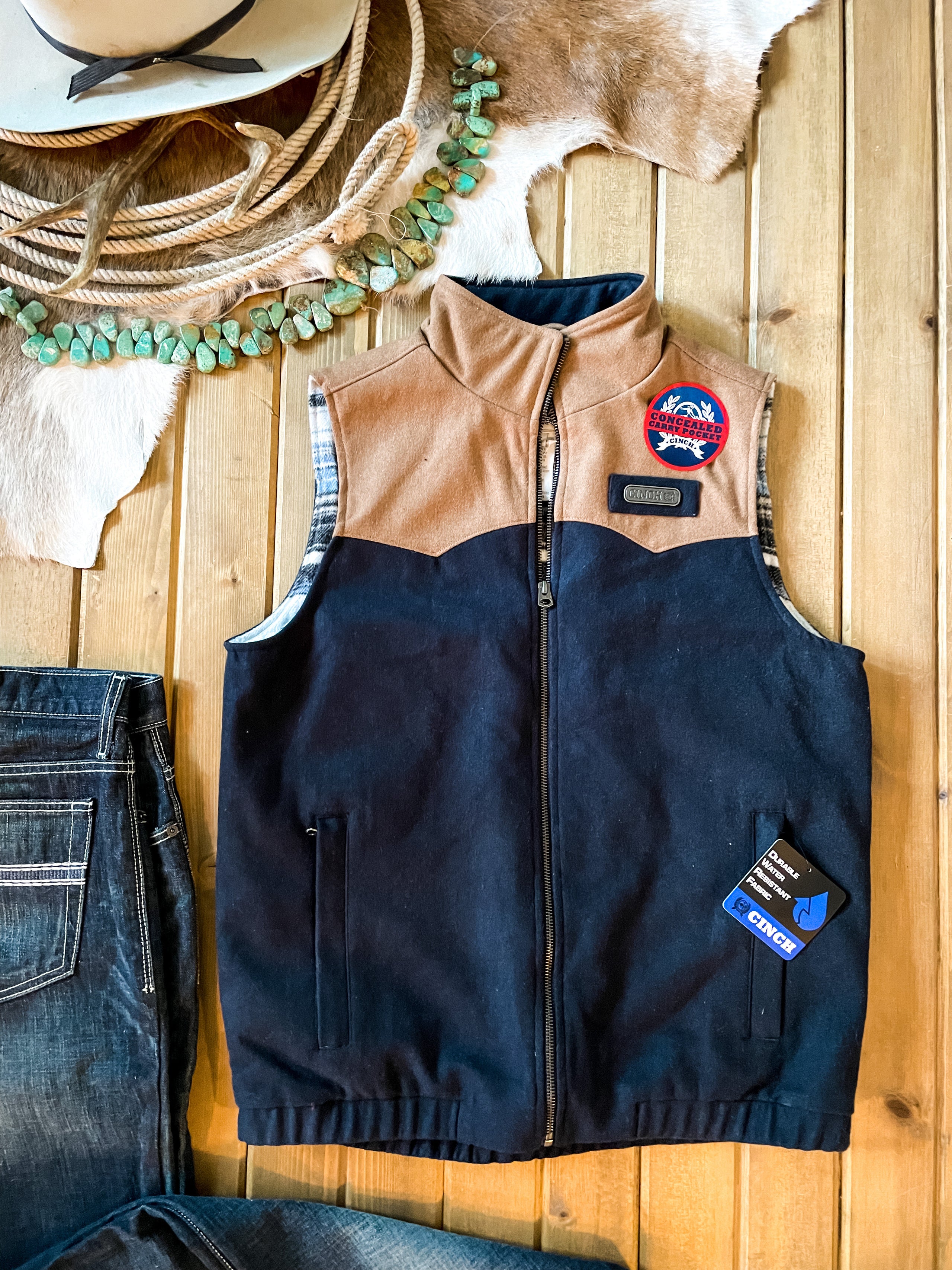 Cinch Navy Concealed Carry Wool Vest | Ranch-Land Western Store
